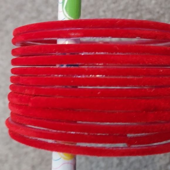 Jewelry | Vibrant Red Party Bangles | Poshmark